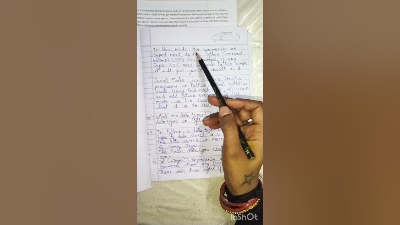 CLASS- 6 SUBJECT- COMPUTER CHAPTER- 8: INTRODUCING PYTHON TOPIC ...