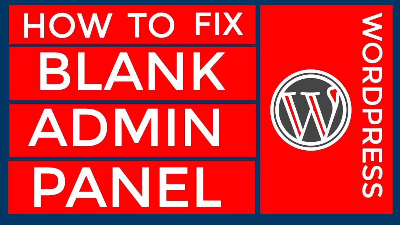 How to fix a black admin panel of wordpress - YouTube