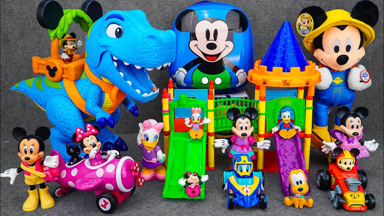 Satisfying with Unboxing Mickey Mouse Funhouse Big Dinosaur Playset ...
