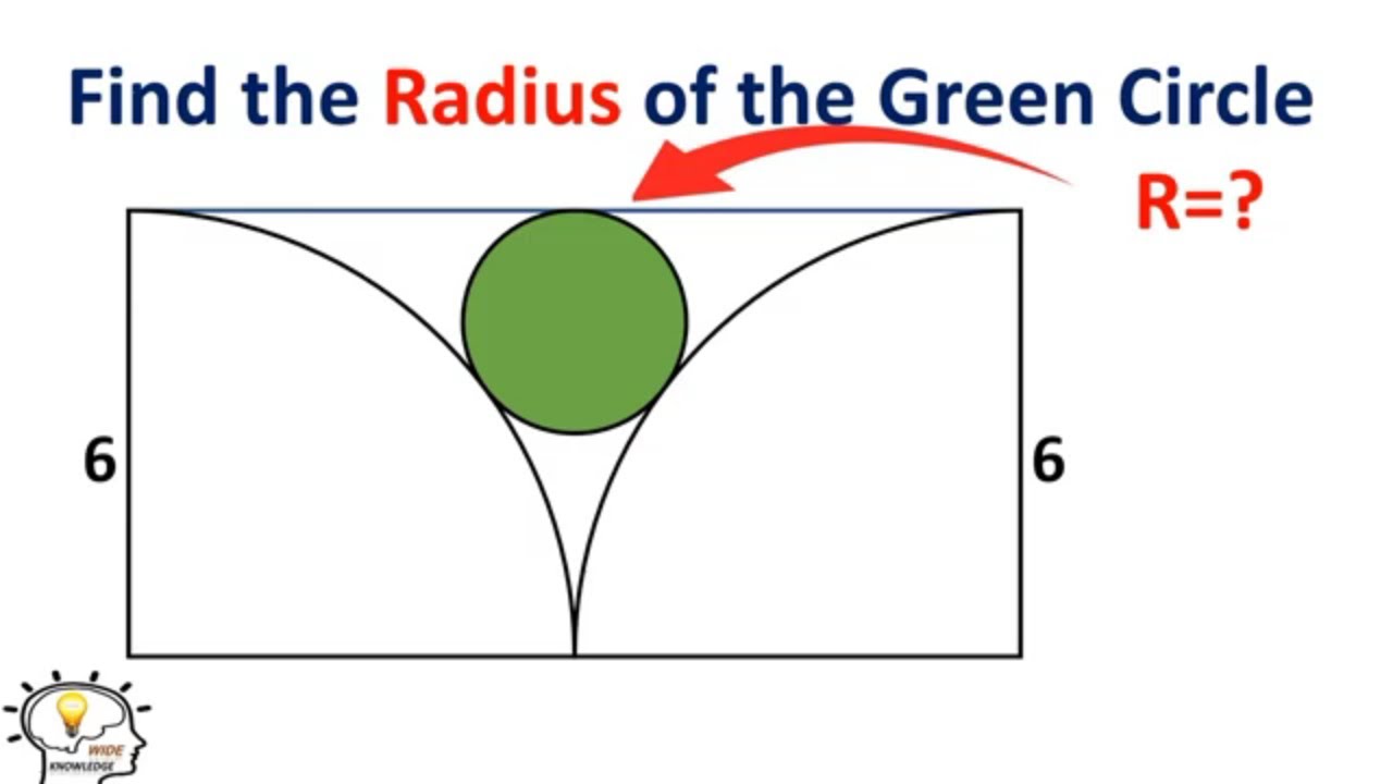 Find The RADIUS of Green Circle inscribed in a Rectangle | Math ...