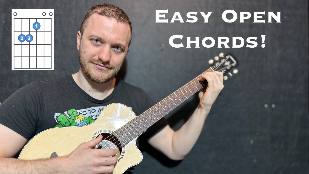 Learn How To Play EASY Open Chords For Beginners - Em E Lesson - YouTube