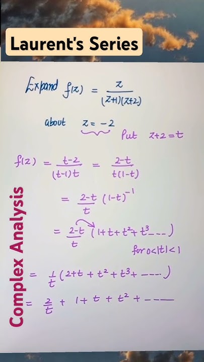 Laurent series expansion | Complex Analysis #complexanalysis #maths #shorts #mathematics #msc ...