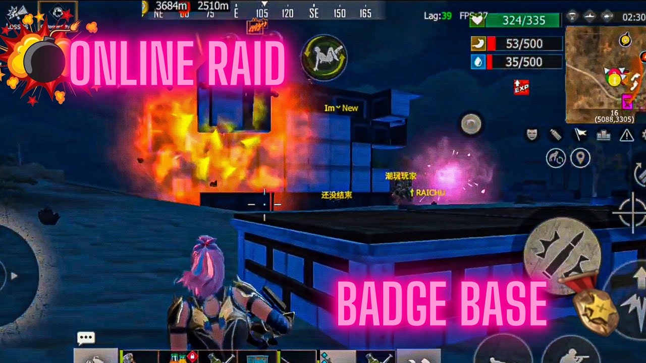 ONLINE RAID BADGE BASE / LAST ISLAND OF SURVIVAL / PVP HIGHLIGHTS # ...