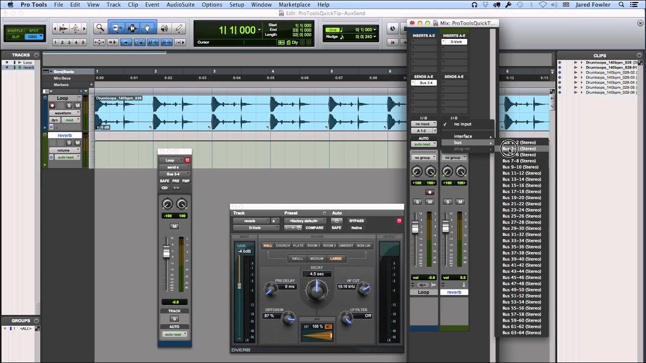 ProTools QuickTip: Aux Send & Effects - YouTube