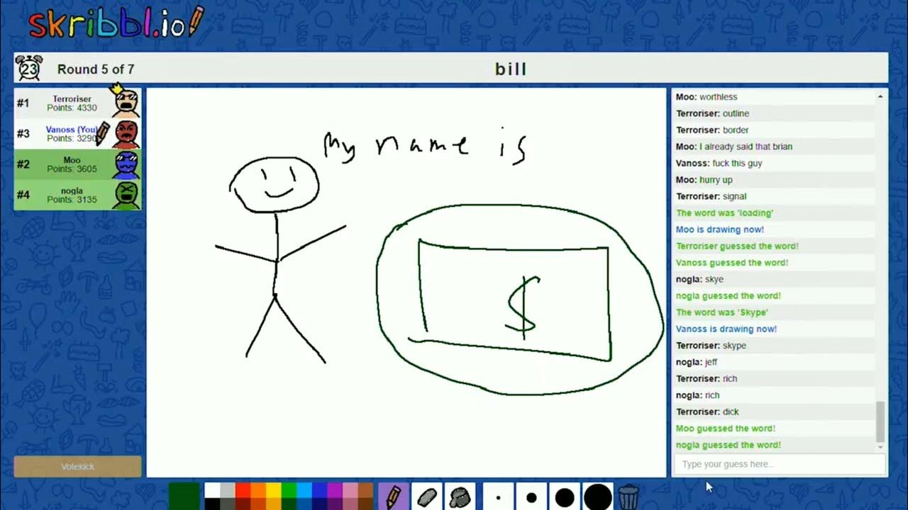 Vanoss with his 300 IQ Drawings in Skribbl.io for 15 Minutes - YouTube