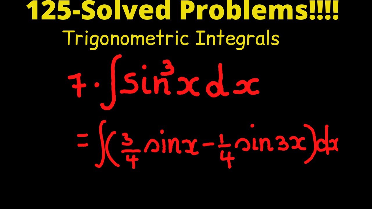 Trigonometric Integrals, integras - YouTube