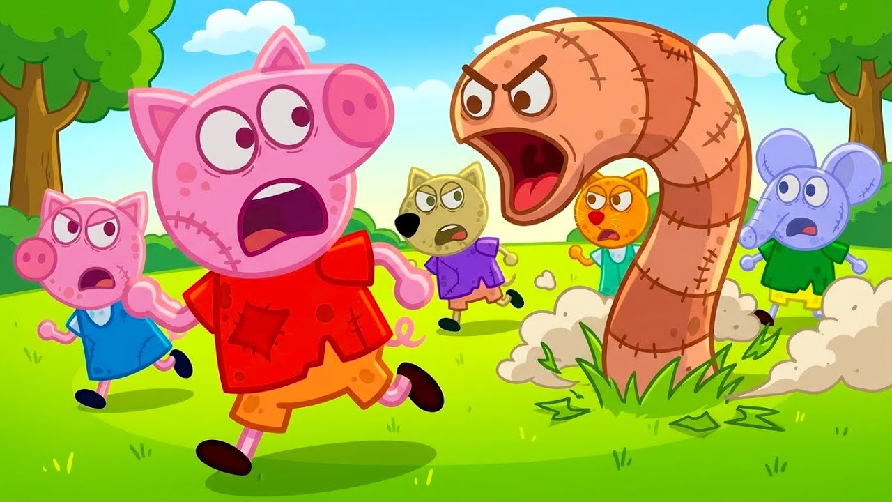 PEPPA PIG Zombie 🐷 Hungry Worm attacks Peppa Pig Family House 🎵 Peppa ...