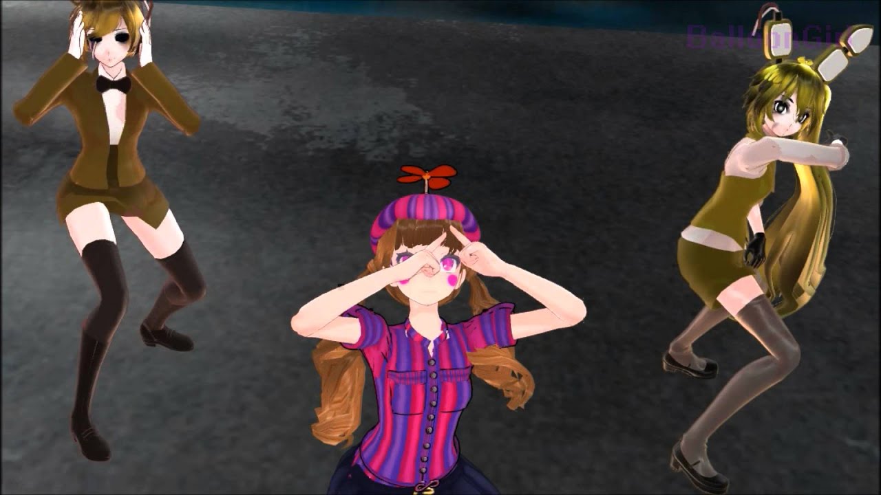 【MMD】【BalloonGirl/SpringTrap/GoldenFreddy】 YOUNG MotionDL - YouTube