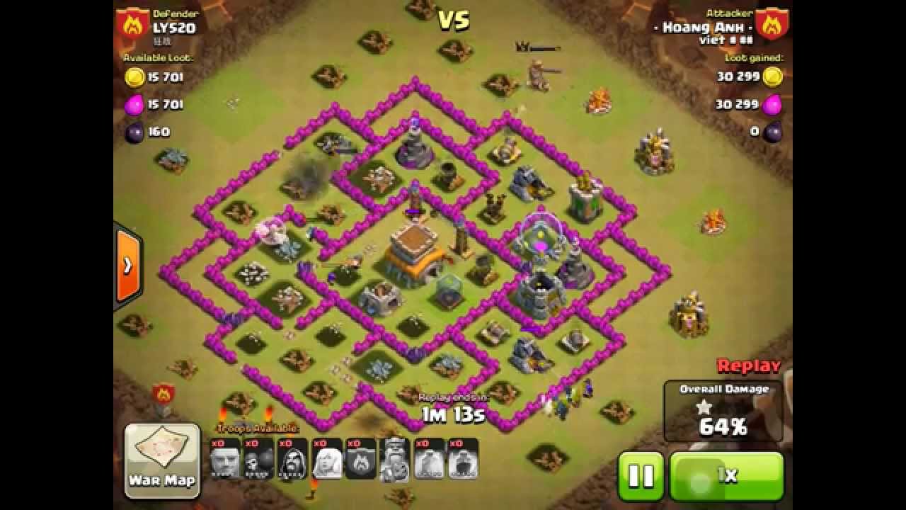 Giants & Wizards Level 5 Attack - Clash of Clans War - Viet # ## - YouTube