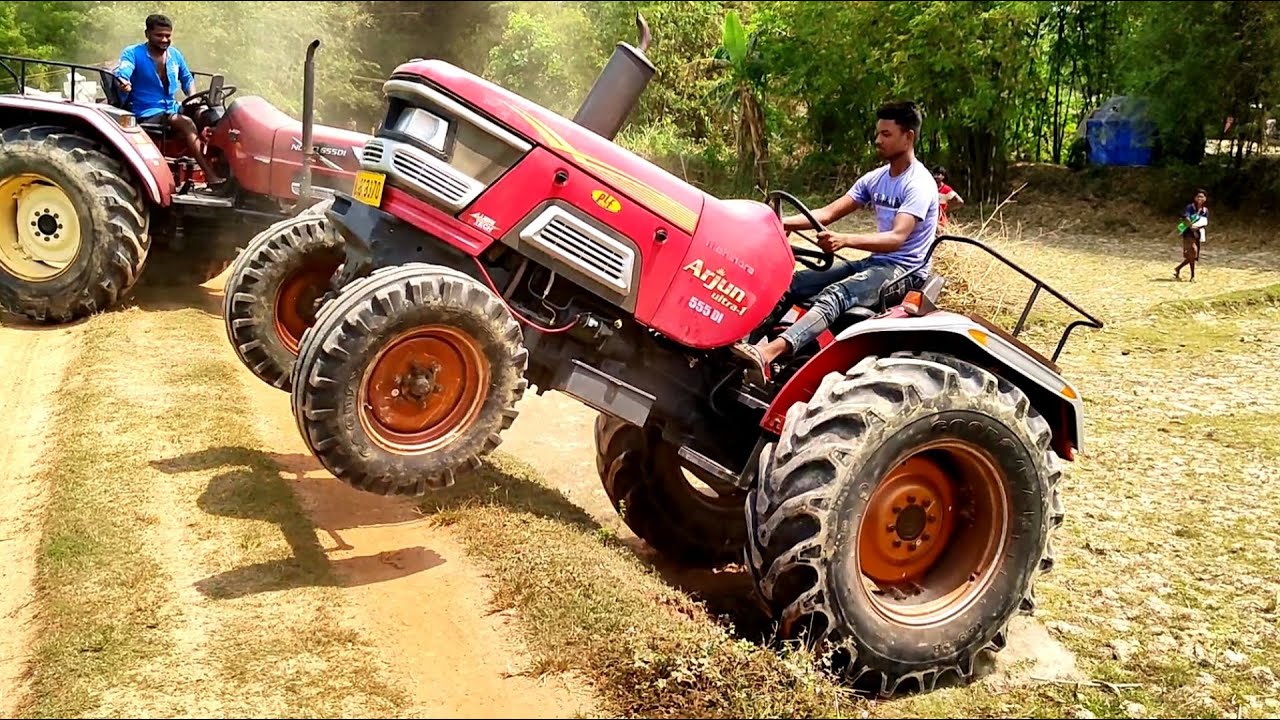 The tractor is being lifted on a high road | Tractor Video, - YouTube