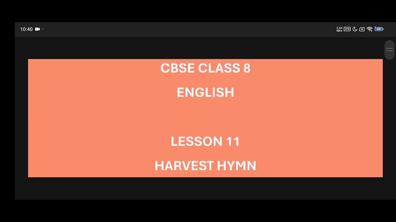 CLASS 8 THE HARVEST HYMN SUMMARY EXPLANATION - YouTube