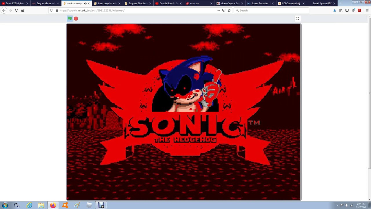 sonic.exe nightmare beginning game on scratch (part 1) - YouTube