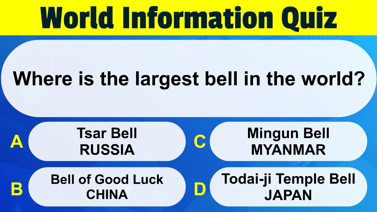 TRIVIA QUIZ GAME World Information Quiz | World Information Question ...