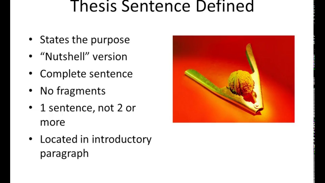 How to Write a Thesis Sentence - YouTube