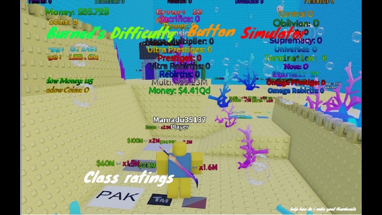 Burned's Difficulty button simulator - My Class Ratings - YouTube