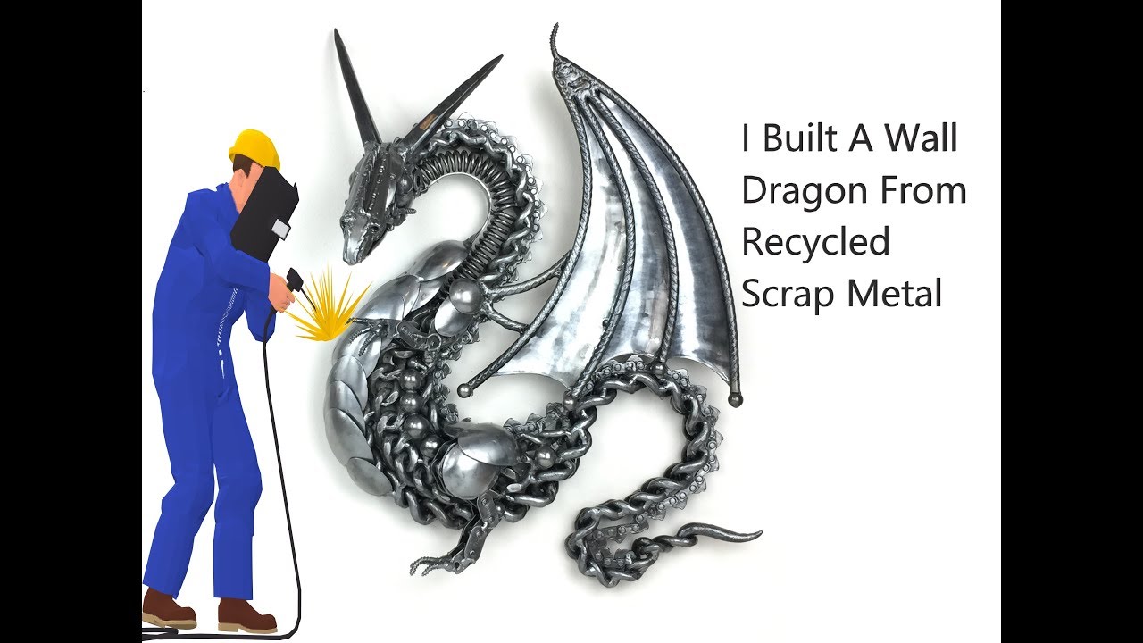 Time Lapse, How to Weld A Wall Dragon from Scrap Recycled Metal - YouTube