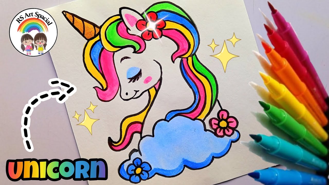 How to draw Unicorn🦄🦄 | Unicorn🦄 Emoji Drawing | Cute Unicorn🦄 Painting ...