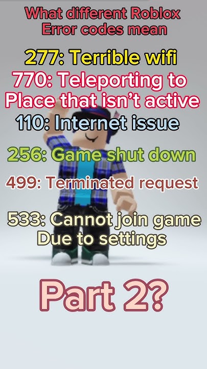 What different Roblox error codes mean #roblox #shorts - YouTube