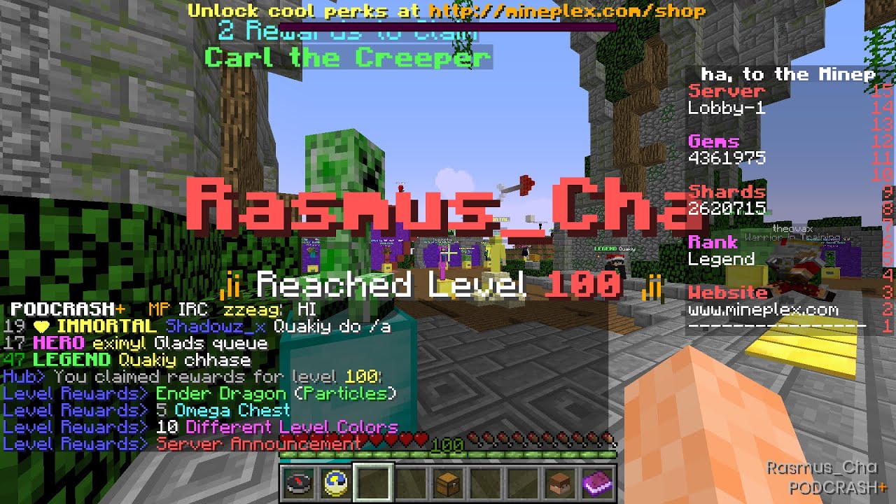 Rasmus_Cha — Mineplex Level 100 - YouTube