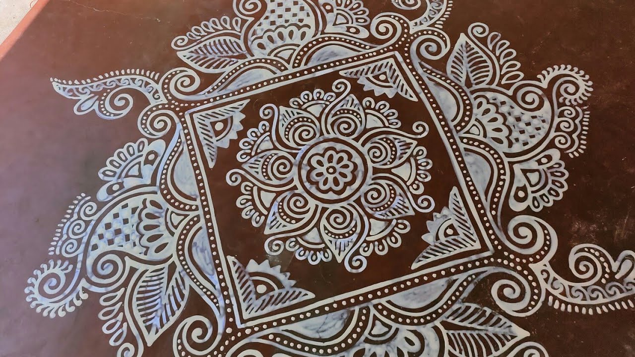 Beautiful Alpona design - YouTube