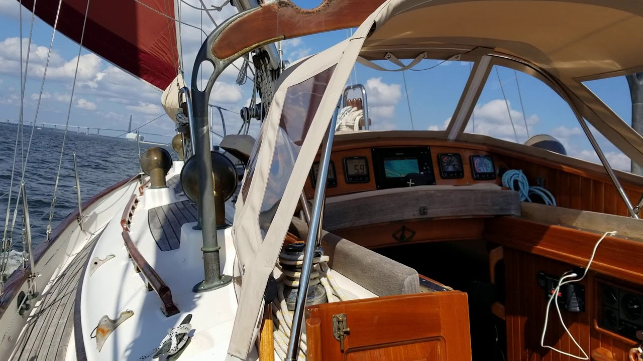 Hans Christian 33 "Marisol" sailing off of The Battery in Charleston ...