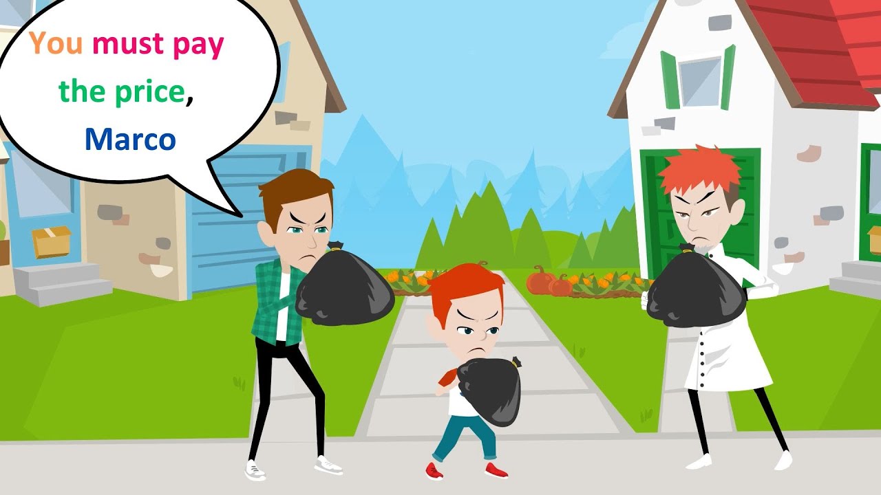 Lucas and the trash battle - English Comedy Animated - Lucas English ...