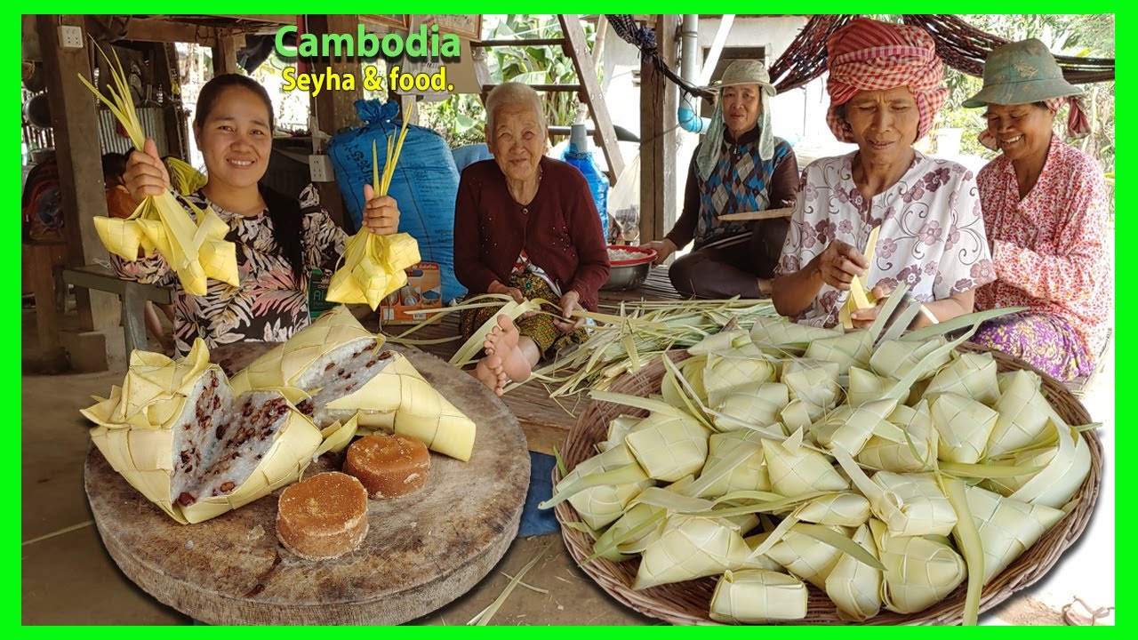 Khmer Traditional Cake(Nom Katom)! My Grandma So Happy! And Make a ...