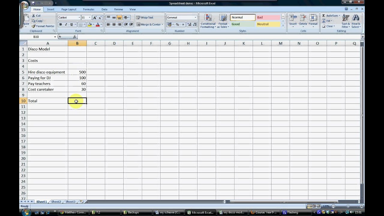 Basic Spreadsheets #1 - Youtube