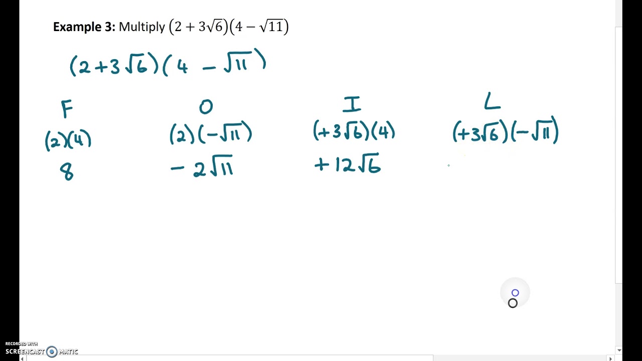 Multiplying Square Roots, Example 3 - YouTube