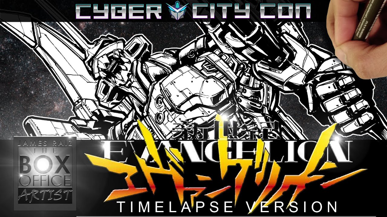 DRAWING NEON GENESIS EVANGELION - EVA UNIT 01 - CYBER CITY CON EDITION ...