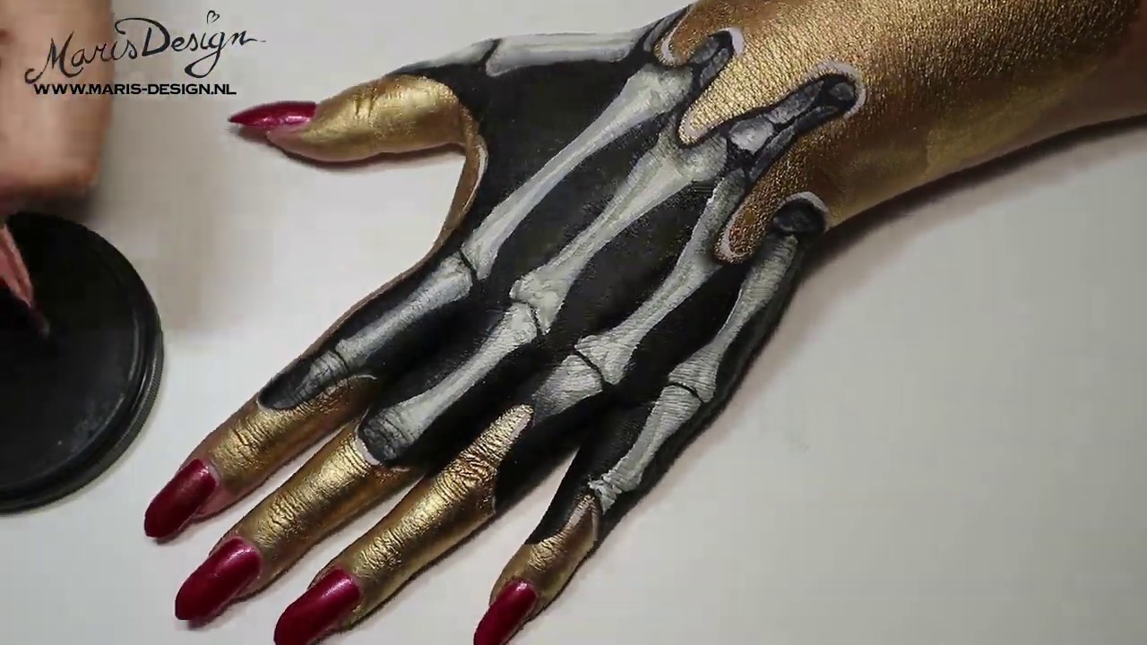 Optical Illusion Makeup | Golden Bones - YouTube