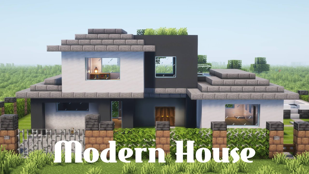 Simple Modern House Minecraft Tutorial - YouTube