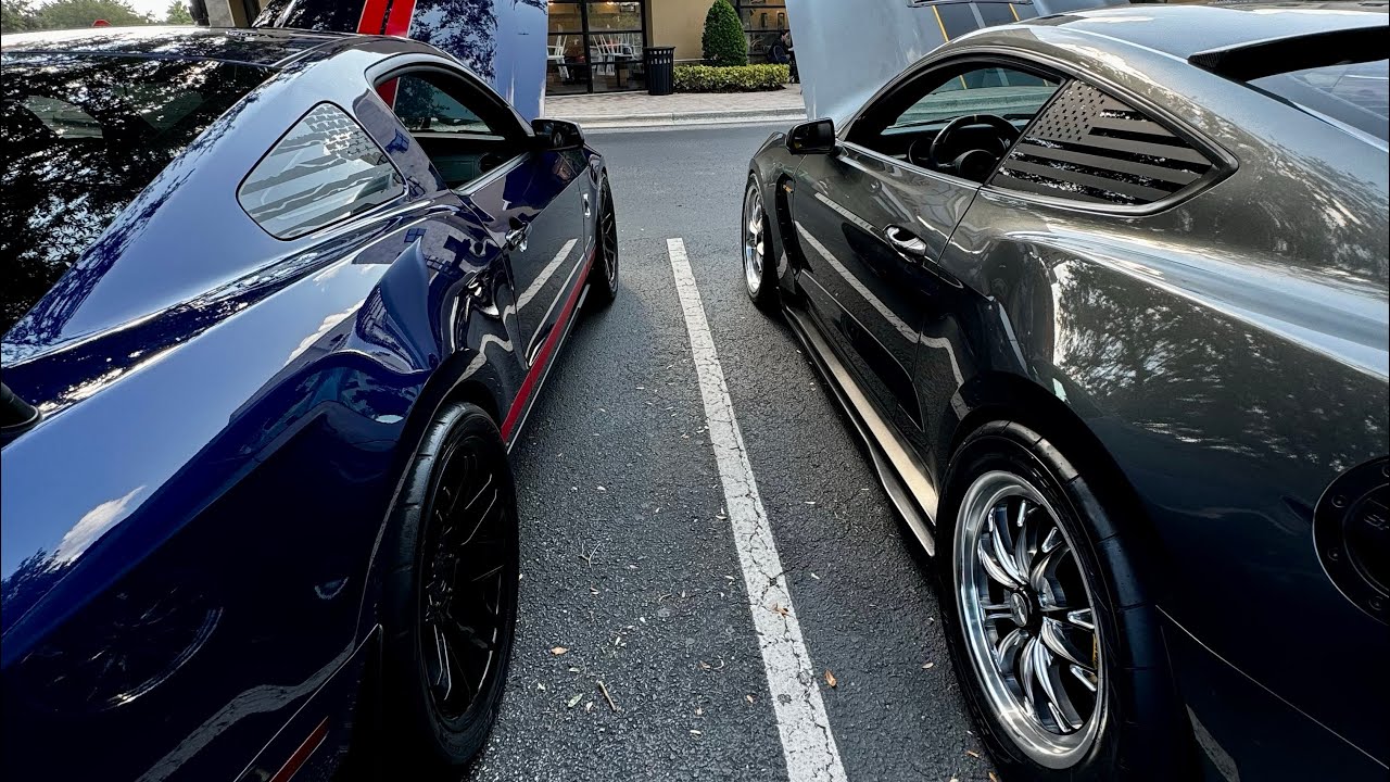 GT350 cars and coffee lake Mary pull in and pull out without crowd ...