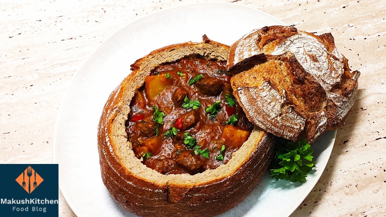 Goulash Soup with Fresh Crusty Bread | Hungarian Soup | Traditional ...