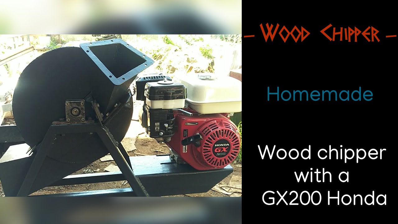 Homemade - Wood chipper with a GX200 Honda - YouTube