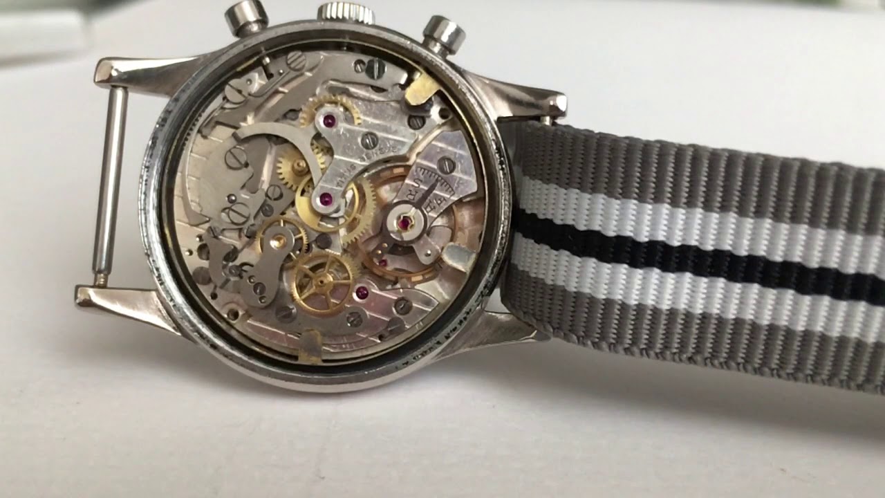 Vintage Titus Military Style Chronograph Watch Landeron 48 slow motion ...