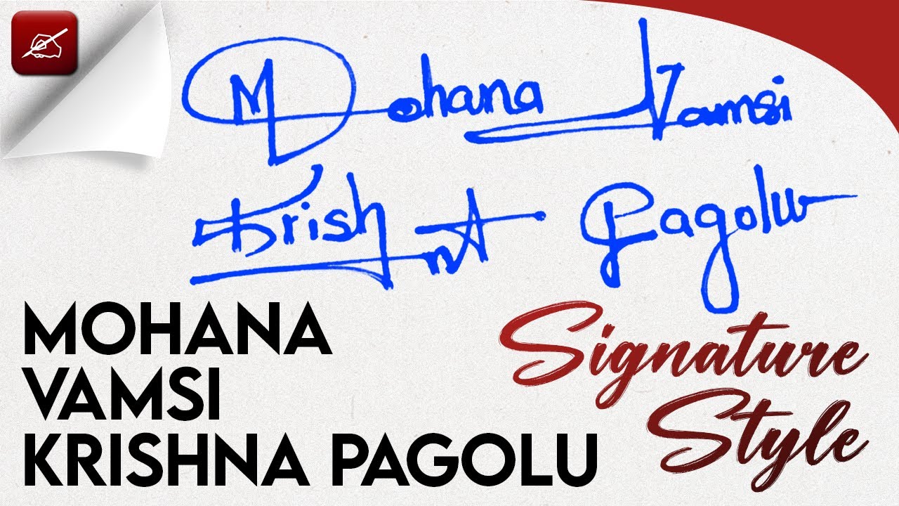 ️ Mohana Vamsi Krishna Pagolu Name Signature। Most request signature M ...