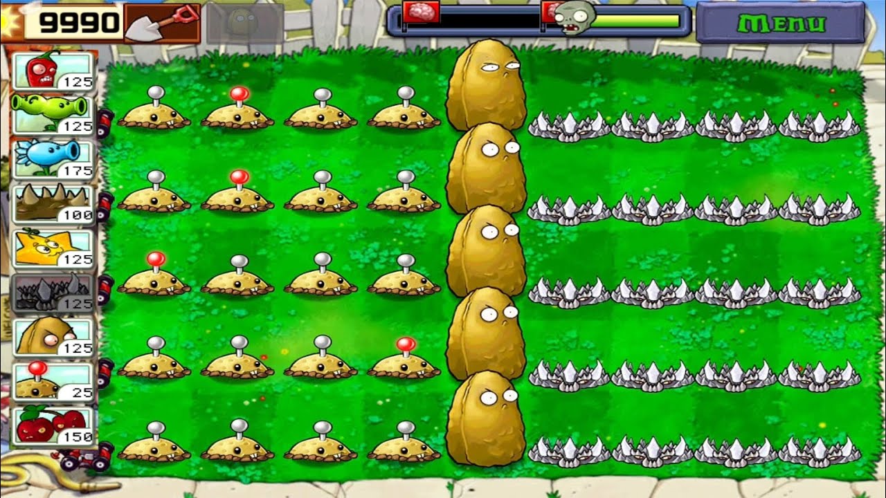 Plant VS Zombie • Potato Mine and Spike Rock vs All zombie Full HD ...