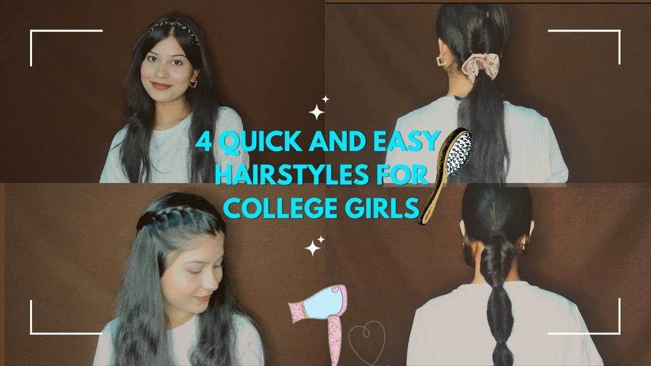 4 quick and easy hairstyles for girls | cute hairstyles | 2mins ...