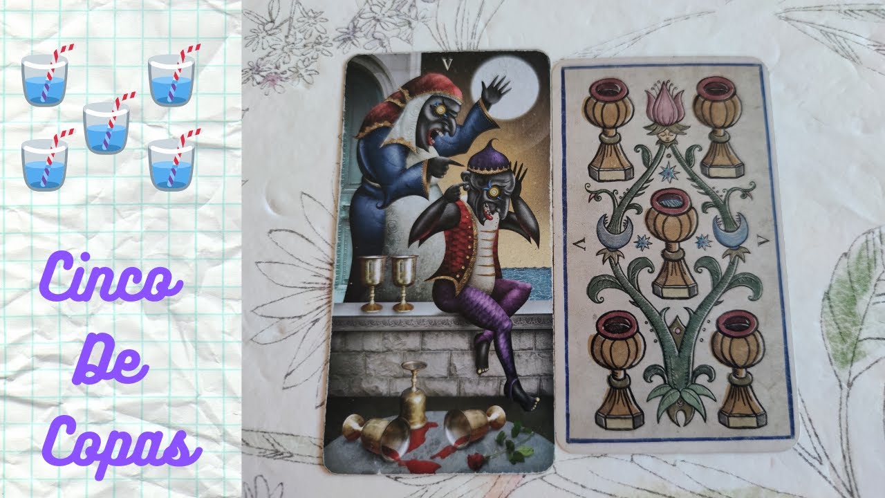 😱CURSO De TAROT GRATIS😱. ¿Qué SIGNIFICA el CINCO de COPAS en las CARTAS ...