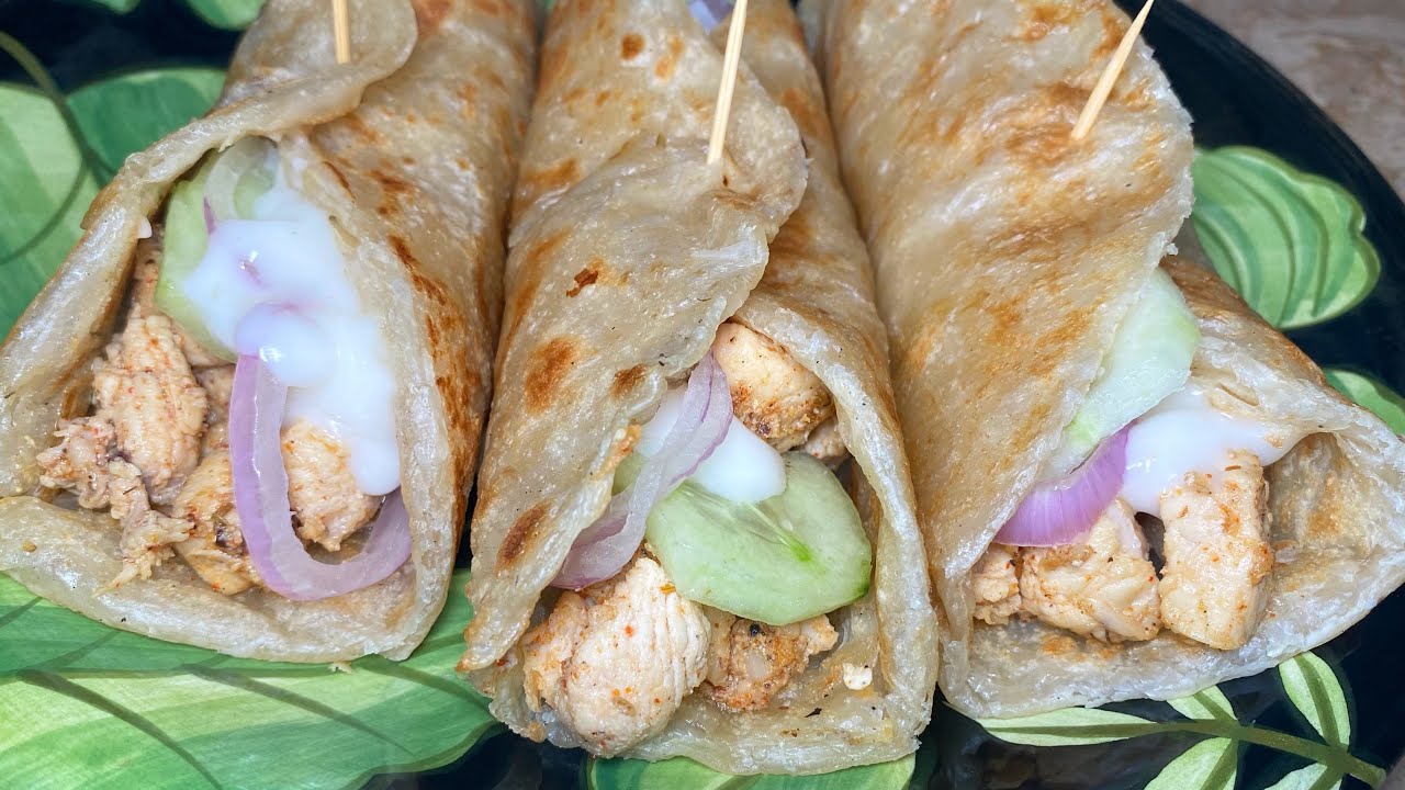 Chicken paratha roll recipe | How to make paratha rolls - YouTube