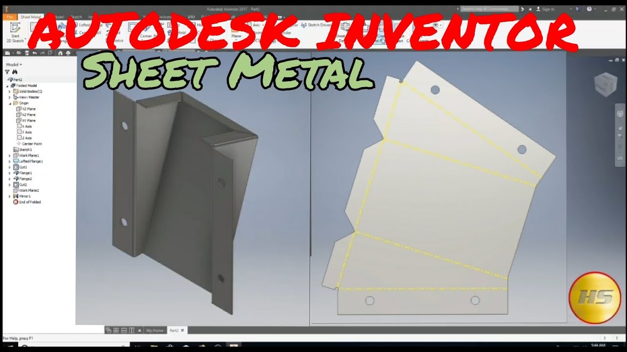 AUTODESK INVENTOR, SHEET METAL #2 - YouTube