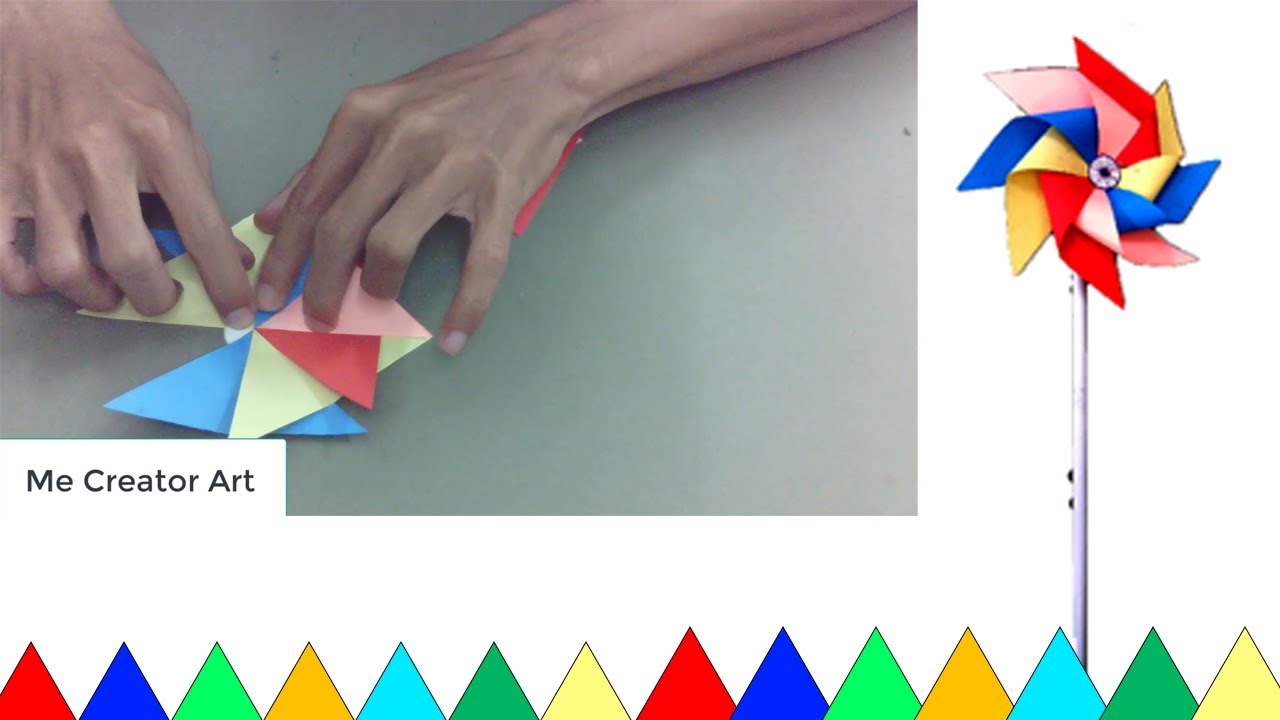 DIY How To Make Paper Windmill (Pinwheel). Easy Project for Children ...