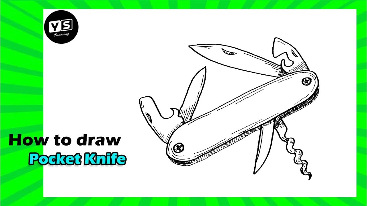 How to draw Pocket Knife - YouTube