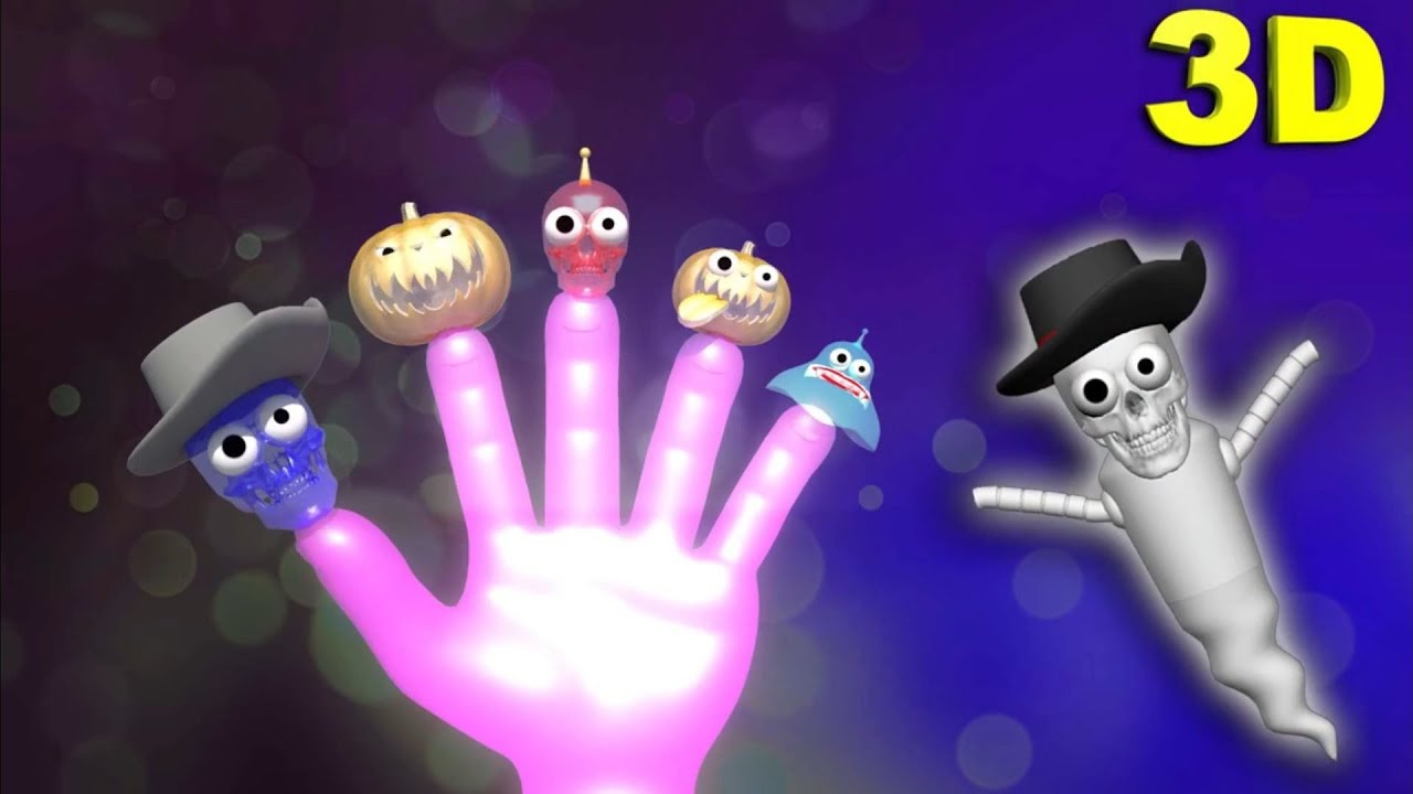 Семья пальчиков привидений 3D | Хеллоуин | Ghosts Finger Family 3D in ...