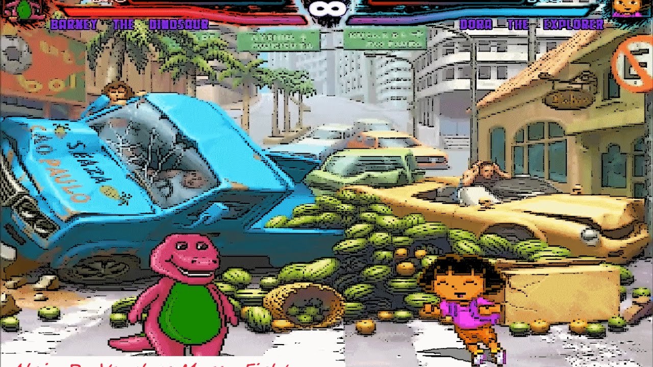 Mugen : Barney The Dinosaur Vs Dora The Explorer (My Battle).. - YouTube
