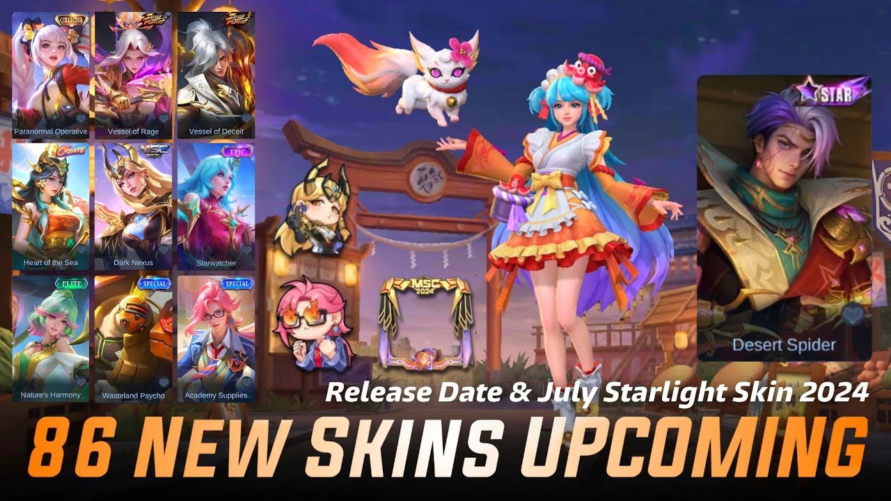MOBILE LEGENDS ALL UPCOMING SKINS 2024 - RELEASE DATE & JULY STARLIGHT ...