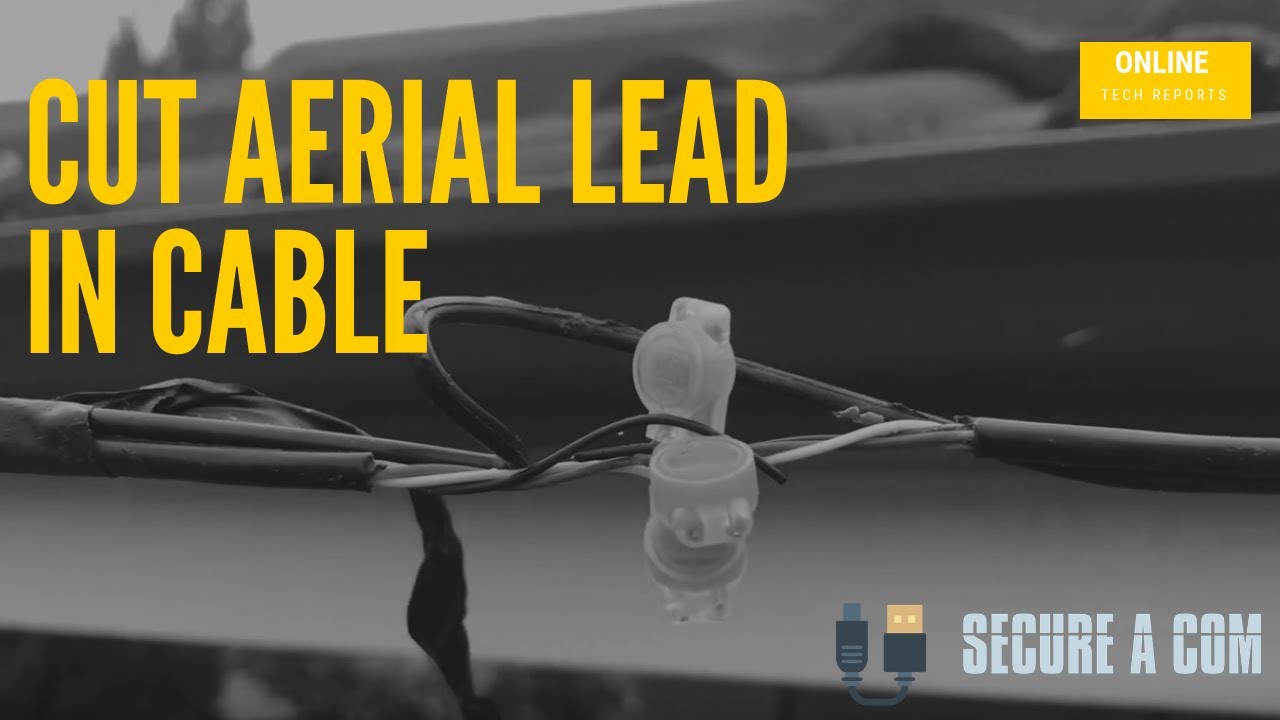 Cut Aerial Lead In Cable. Tension on the 2 pairs Not on Tension Wire ...