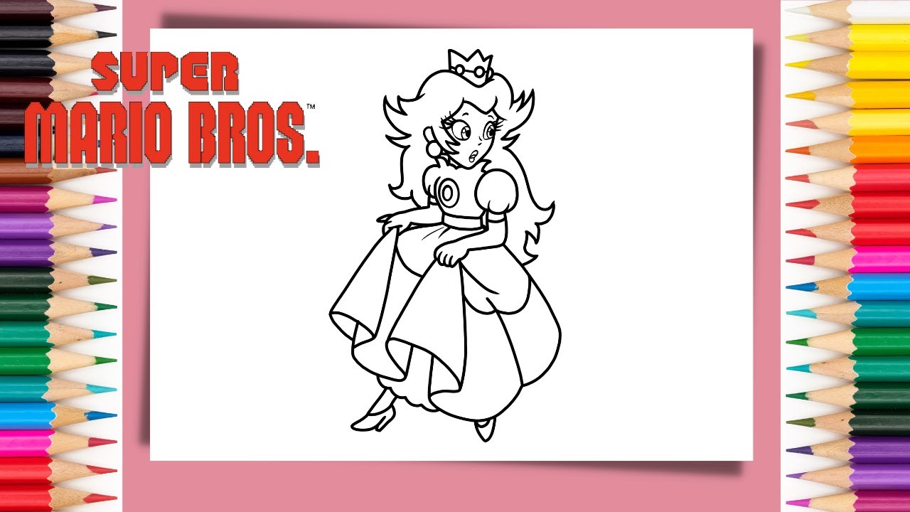 Coloring Princess Peach - Mario Coloring Pages | Labolina Coloring TV ...