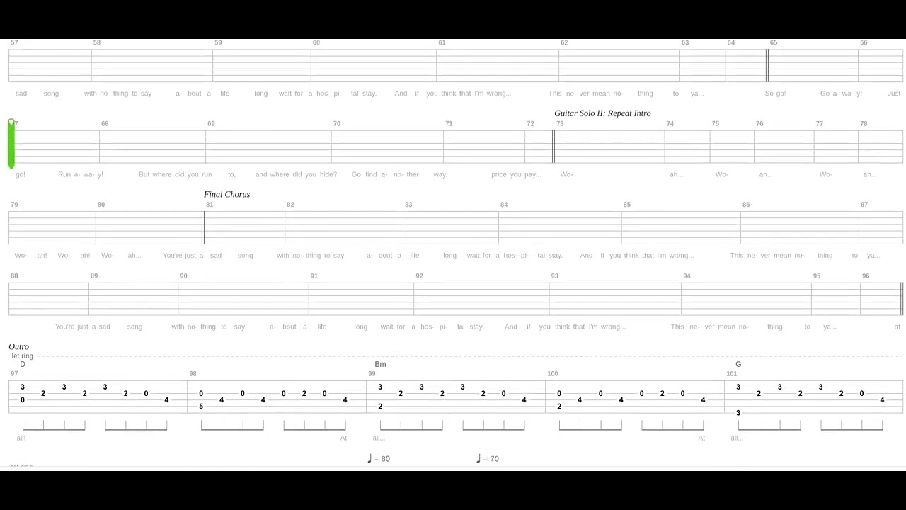 Disenchanted Tab by My Chemical Romance + Guitar only + Guitar tab ...